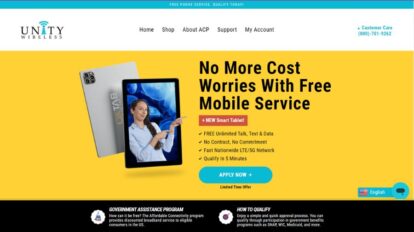 How to get Unity Wireless Free Tablet from Government